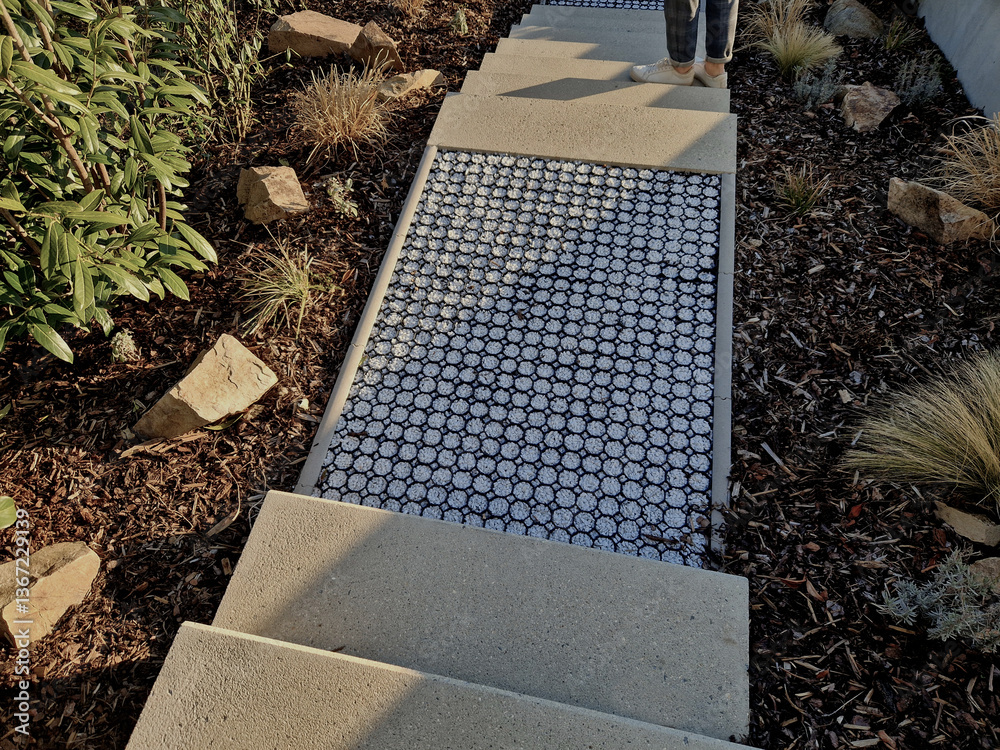 Plastic tiles with perforations and locks are suitable for building ...