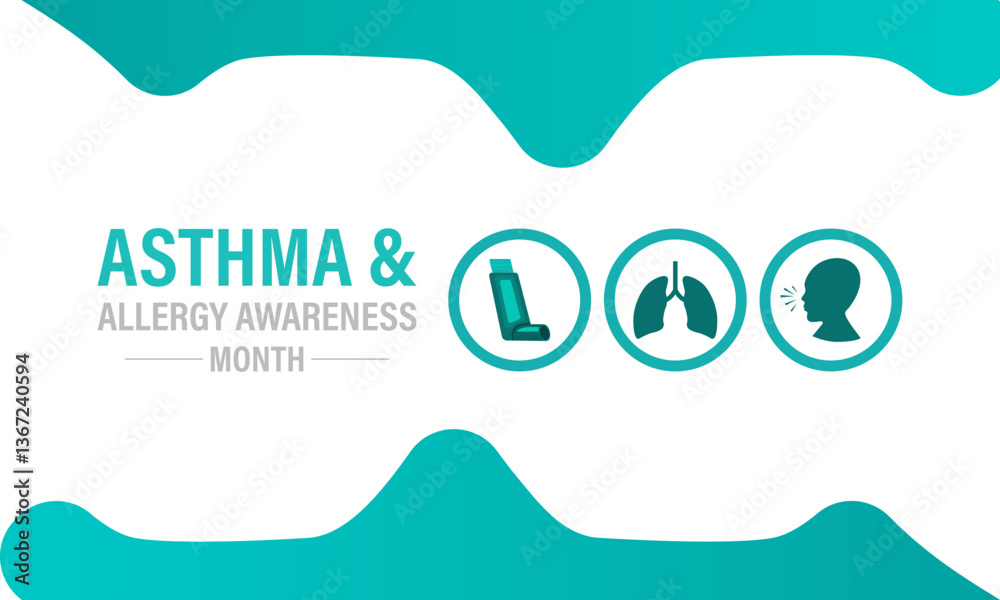 Vector graphic of the theme of asthma and allergy awareness month ...