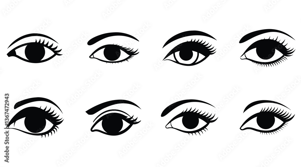 Eye Shape Chart: Identifying and Enhancing Your Look Stock Vector ...