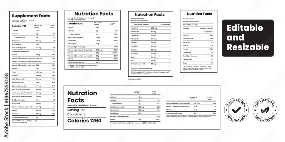 Nutrition Facts, Nutrition Facts Label, Supplement facts, Nutrition ...