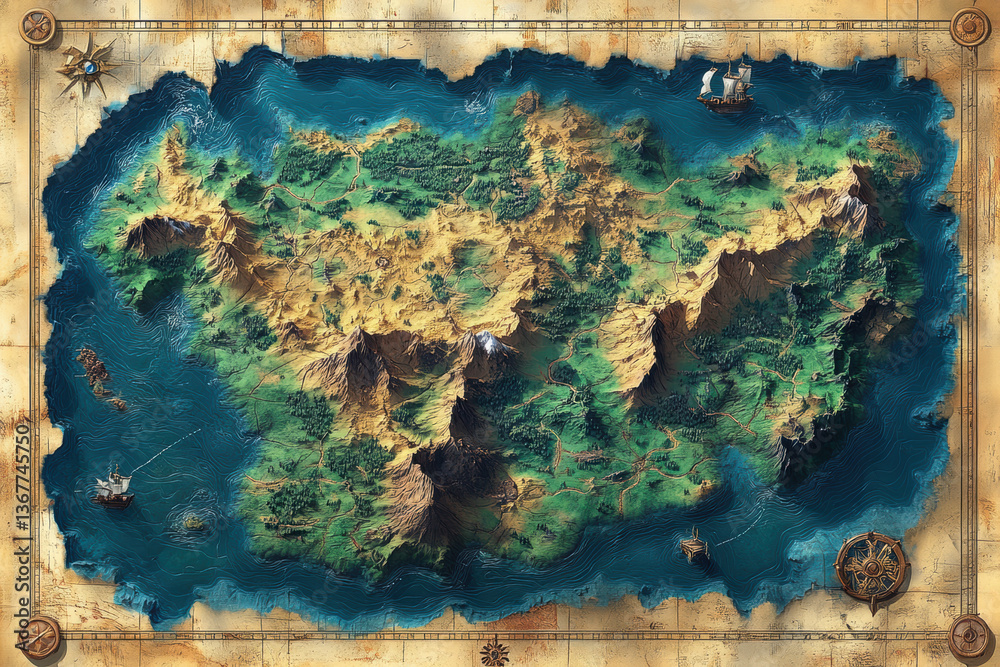 Isometric Fantasy Battle Map for RPG Campaigns Stock Illustration ...