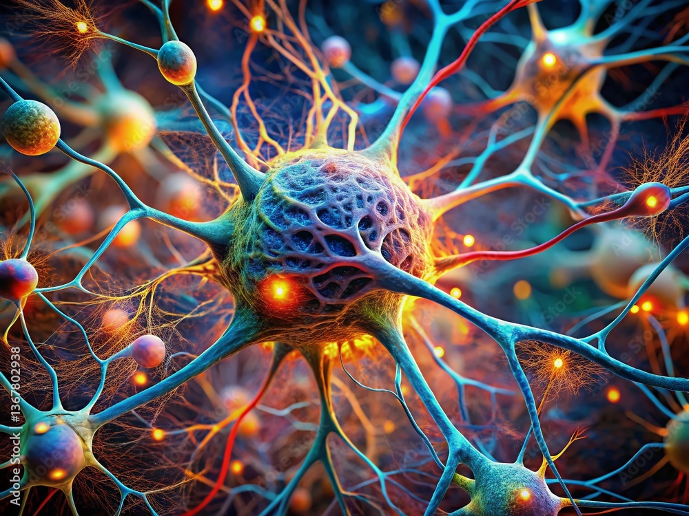 Microscopic Brain Anatomy: Detailed Images of Neuron Connections ...