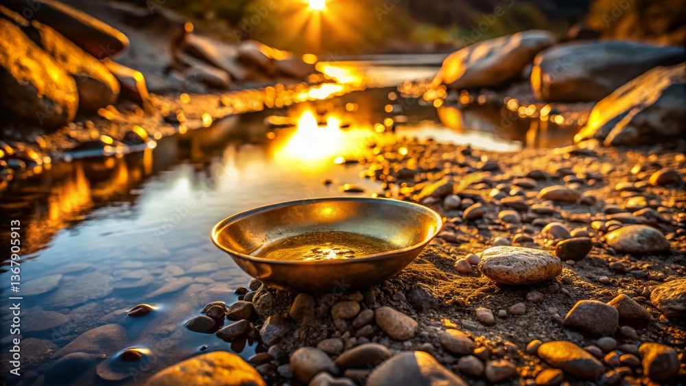 Nighttime Gold Panning: Mineral-Rich Soil & Sparkling Stream ...