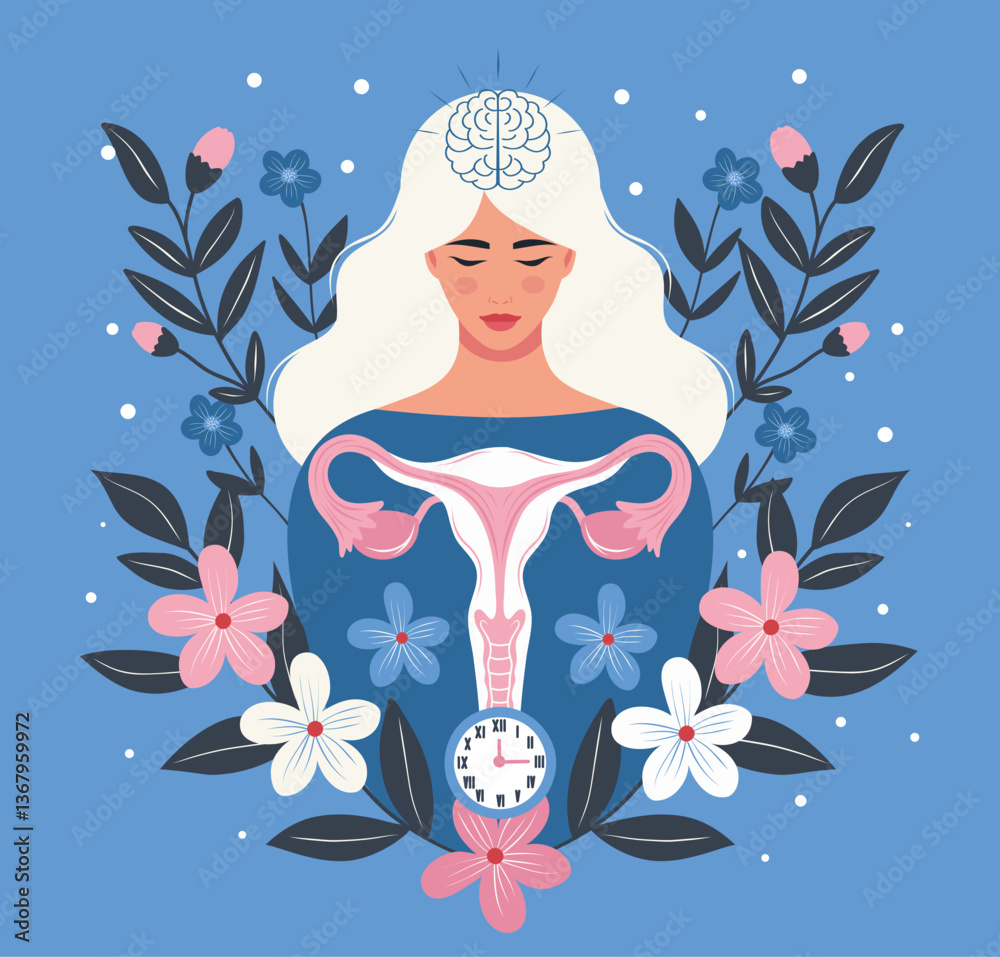 International Women's Health Day. Vector illustration of uterus on ...