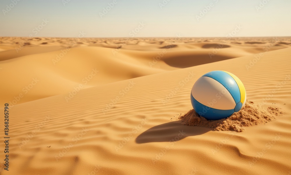 Lonely beach ball in desert dunes Stock Photo | Adobe Stock