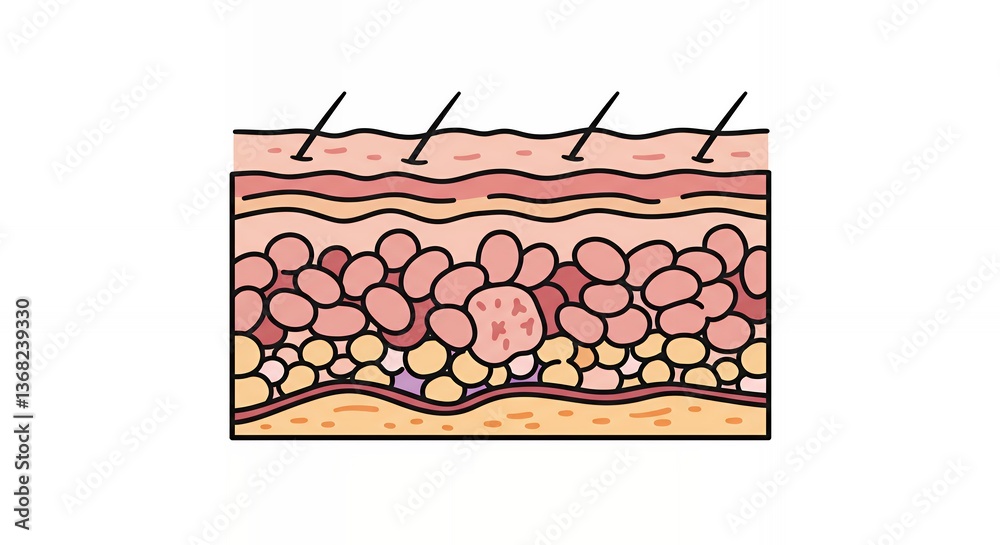 Diagram of Human Skin Structure Showing Epidermis Dermis and ...