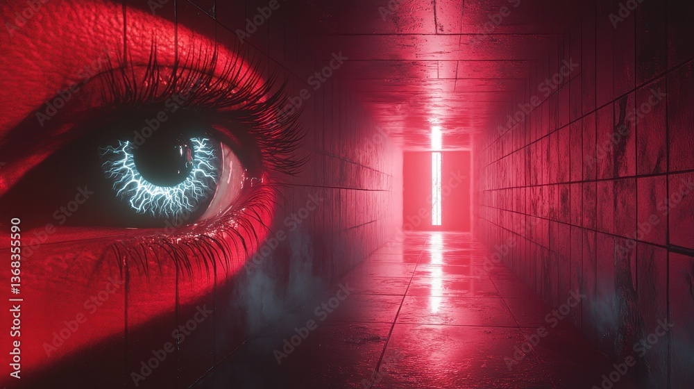 Skies shimmer with static. A single eye staring from a maze of twisting ...