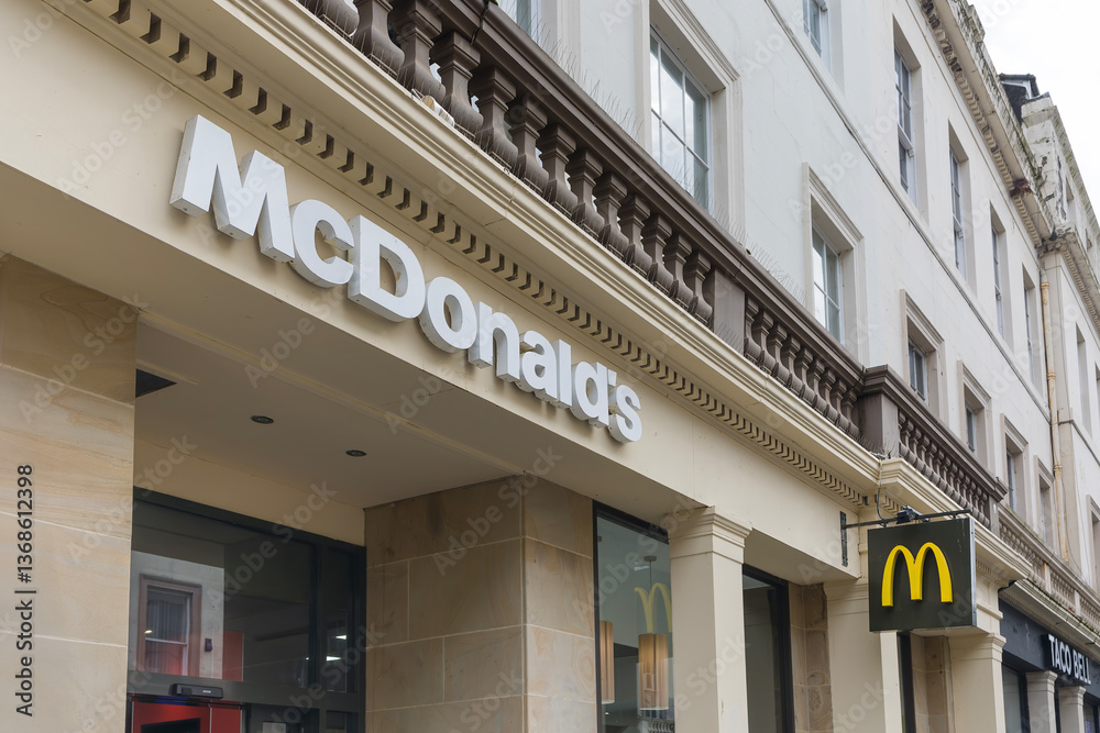 DUNDEE, UK - March 22, 2025: McDonald's Fast Food Restaurant Storefront ...