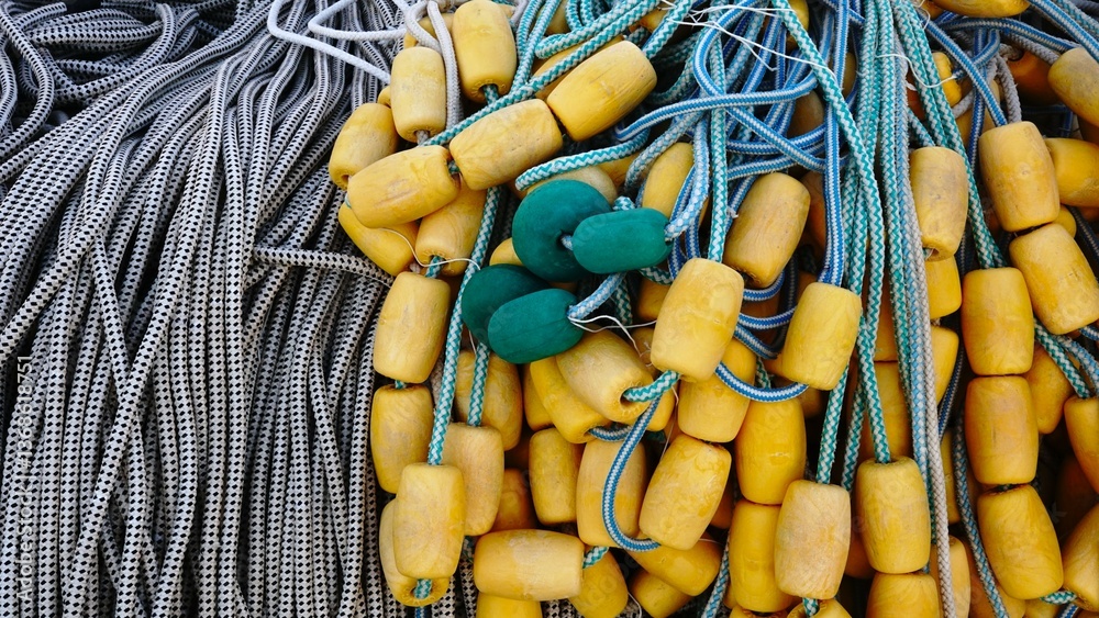 buoys and stringing of nets as a background Stock Photo | Adobe Stock