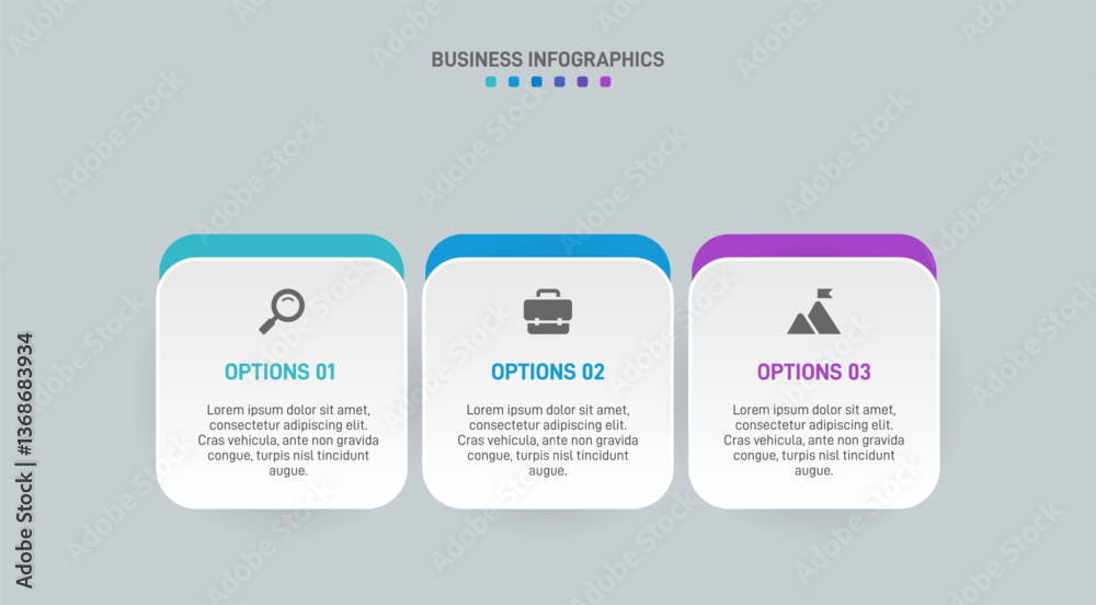 Horizontal progress bar featuring 3 arrow-shaped elements, symbolizing ...