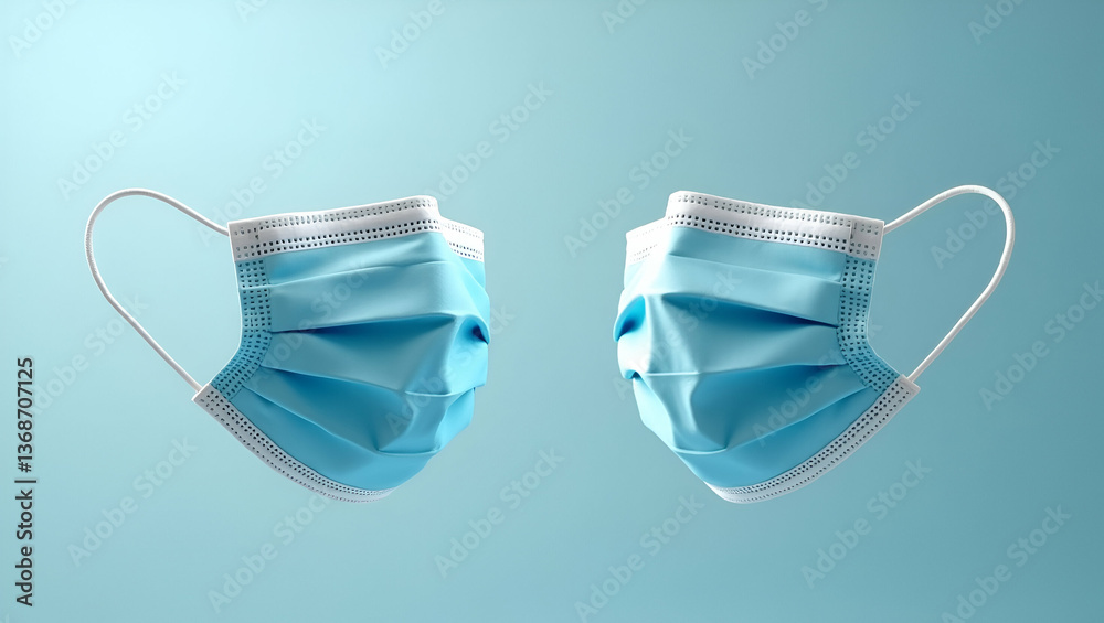 Photo Realistic Concept: Face Mask vs No Mask - Symbolizing Health ...