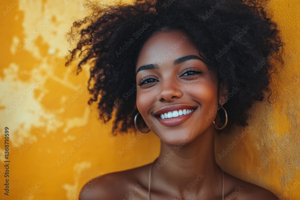 authentic portrait of black woman, facial expression with bold vivid ...