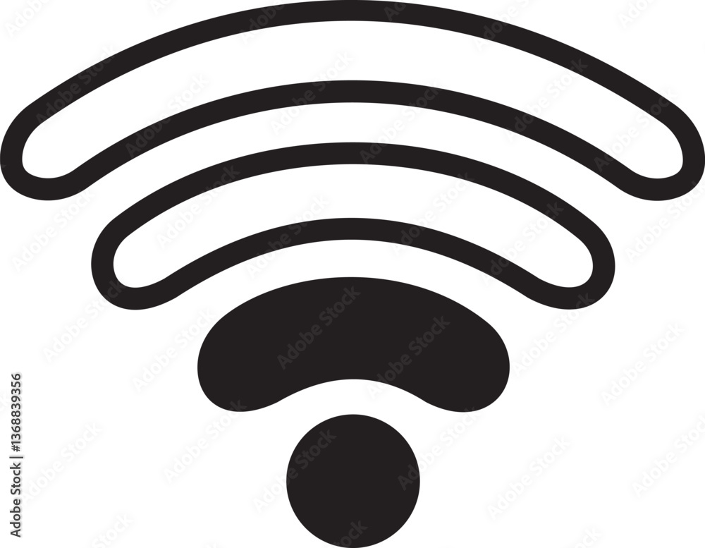 Wi-Fi Signal Icon – Wireless Connection Strength Indicators Stock ...
