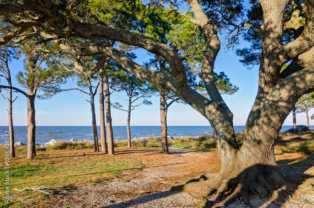 Mobile Bay ferry landing at Fort Morgan in Gulf Shores Alabama Stock ...