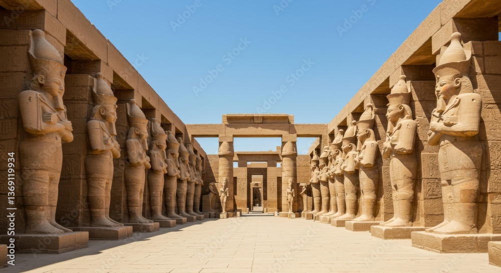 The Majestic Karnak Temple – A Glimpse into Ancient Egypt Stock Photo ...