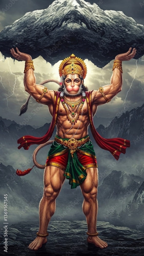 Lord Hanuman Ji Mobile Wallpaper HD 4K, Hanuman Ji Carrying Sanjeevani ...