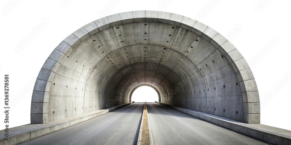 Concrete Road Tunnel Construction, Highway Infrastructure Project ...