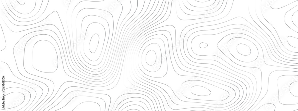 Minimalist Transparent PNG Topographic Map with Fluid, Wavy Lines and a ...