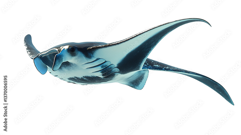 Majestic manta ray gliding through crystal clear waters underwater ...