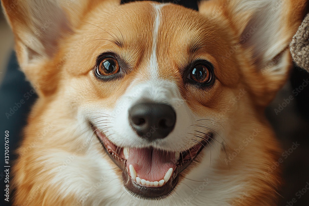 Cute corgi dog being examined at the clinic, doctor checking pet's ...