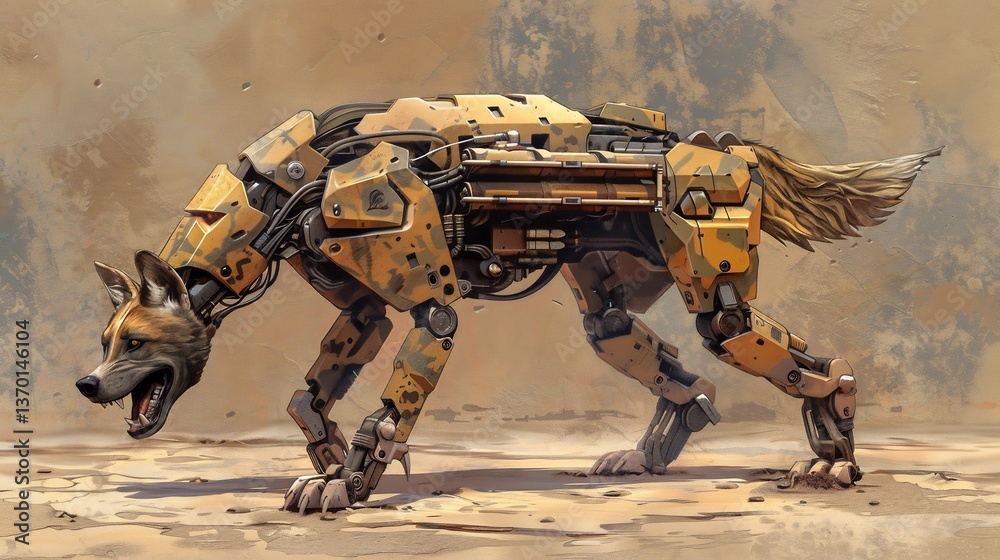 Fearsome fusion of armored personnel carrier African wild dog built ...