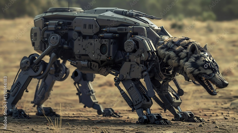 Fearsome fusion of armored personnel carrier African wild dog built ...