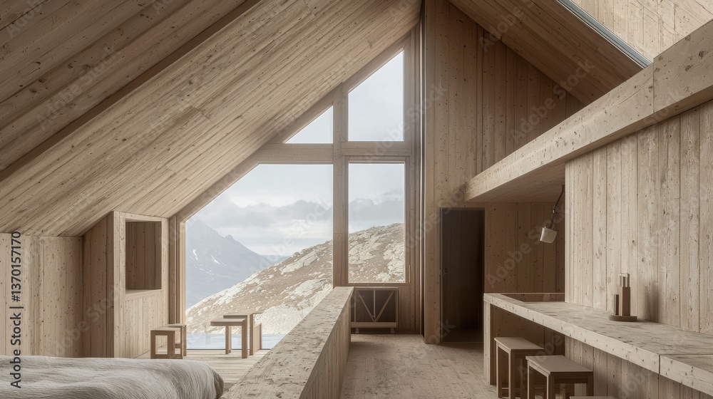 Relaxing retreat experience in modern minimalist wooden cabin mountain ...