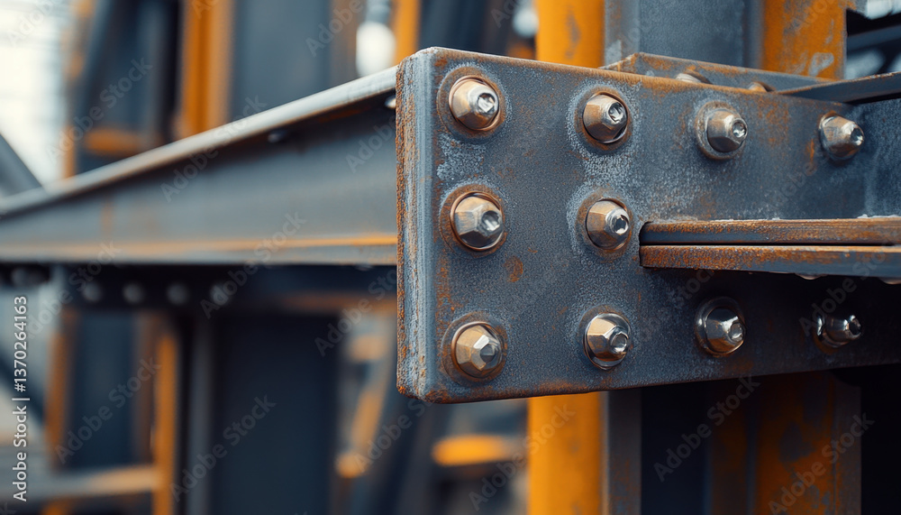 Close inspection of steel beams during the interlacing and welding ...