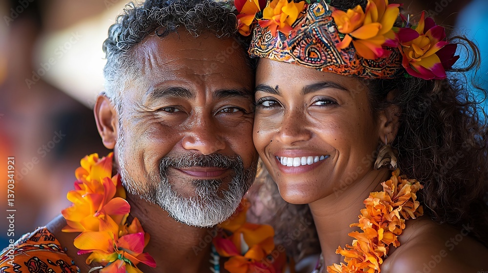 Samoan couple celebrating their wedding with a traditional ceremony on ...