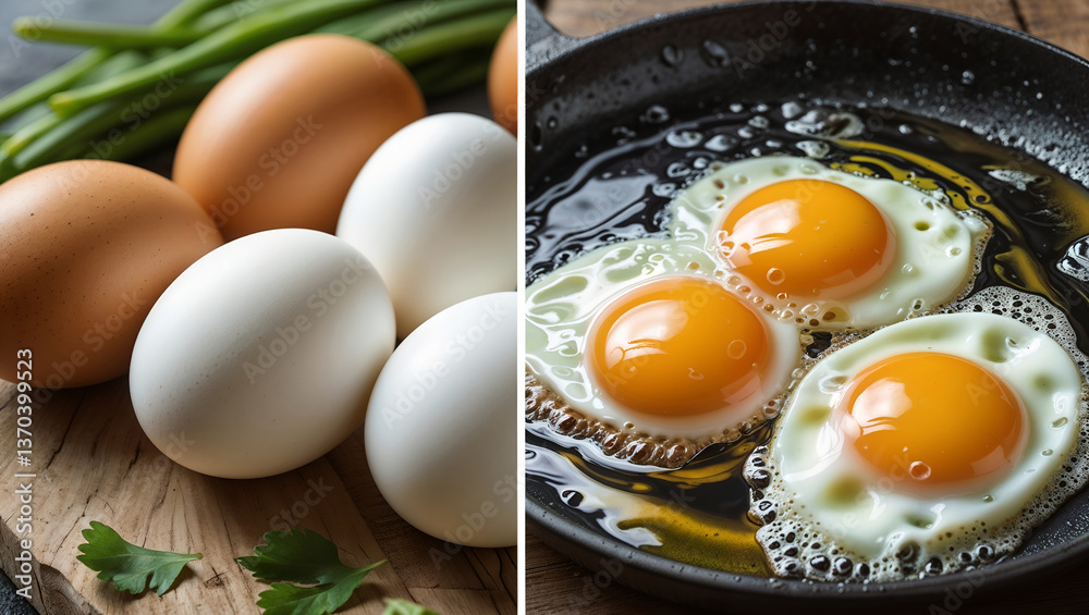 Healthy vs Unhealthy choice,Comparison of Boiled egg represents high ...
