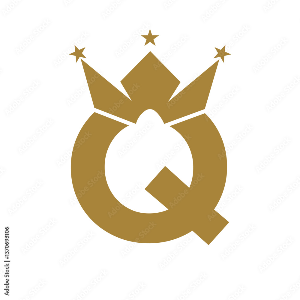 Letter Q Crown Logo for Queen Sign, Beauty, Fashion, Elegant, Luxury ...