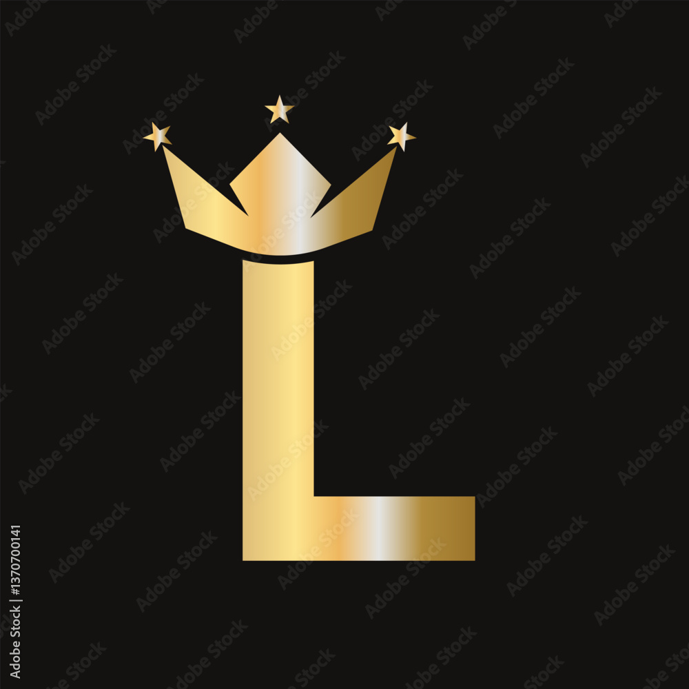 Letter L Crown Logo for Queen Sign, Beauty, Fashion, Elegant, Luxury ...