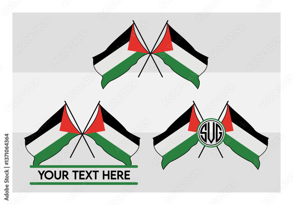 Palestine Flag SVG Silhouette Bundle, Palestine Silhouette, Flag Svg ...