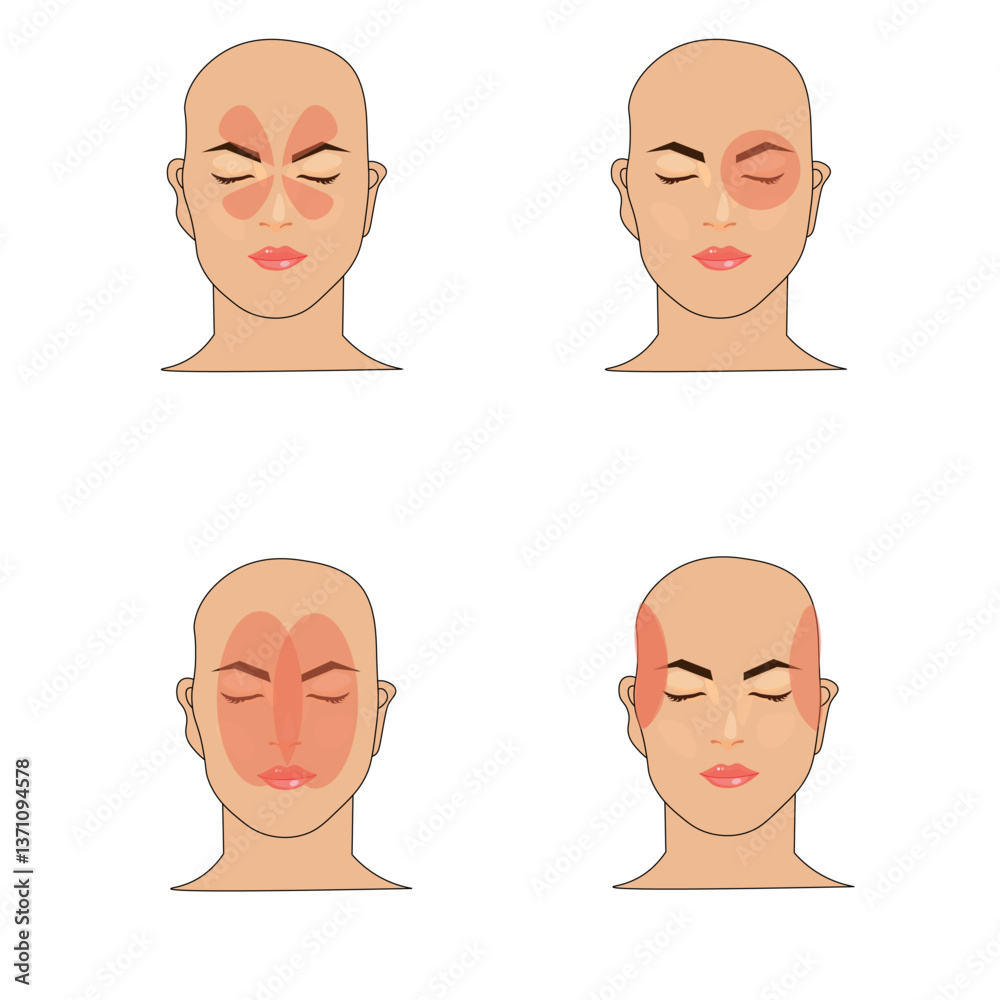 Human headache type structure diagram hand drawn schematic vector ...