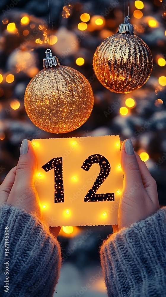 Advent Calendar with Day 12, and Christmas. Stock Photo | Adobe Stock