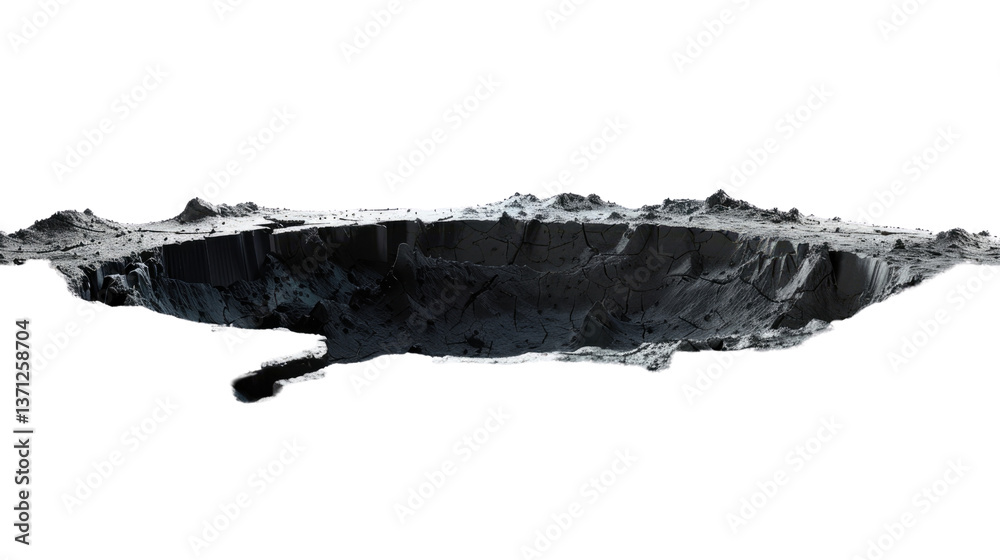 Crater's Majesty: A dramatic depiction of a crater in space, revealing ...