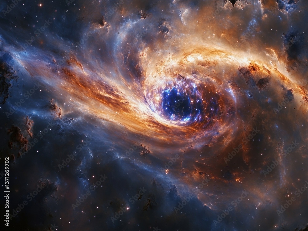 star being consumed by a black hole, showcasing the distortion of ...