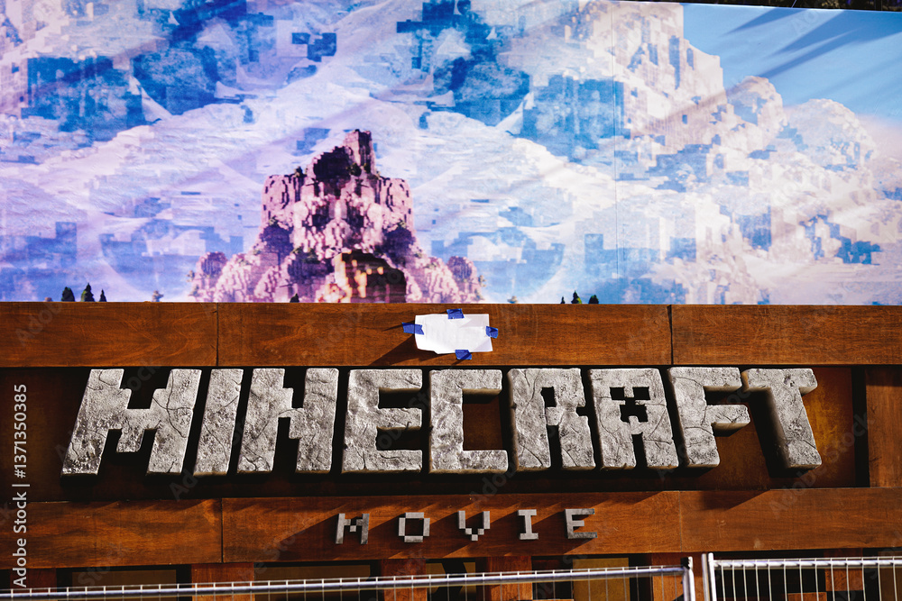 Minecraft Movie Text Signage, Video Game Film Title Display, Lettering ...