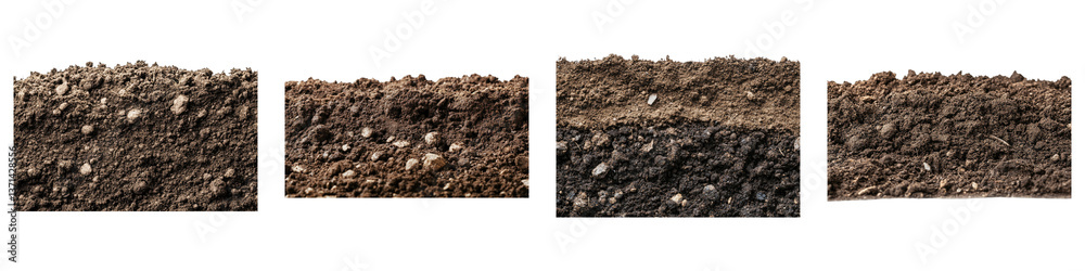 Soil border side view isolated on transparent background. PNG, Set of ...