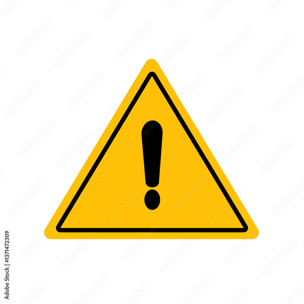 Stock-Illustration „Exclamation mark of warning attention icon. Triangular warning symbols with ...