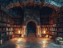 An Old Library In A Medieval Castle Free Stock Photo - Public Domain ...