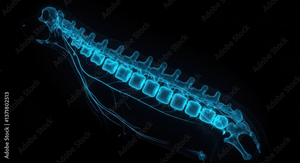 X-Ray Imaging of a Dog's Spinal Structure: A Detailed Study in ...