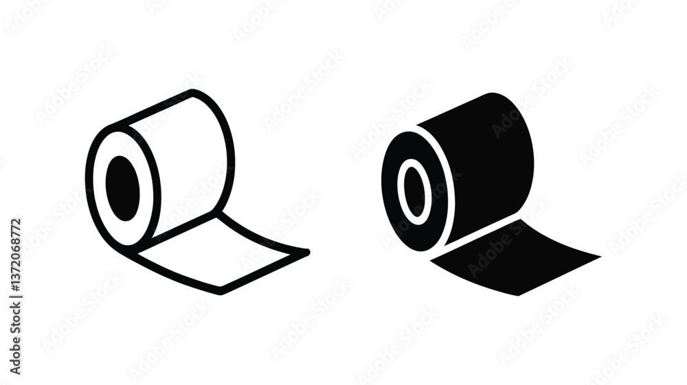 Sanitary Essentials: A minimal and modern illustration of a roll of ...