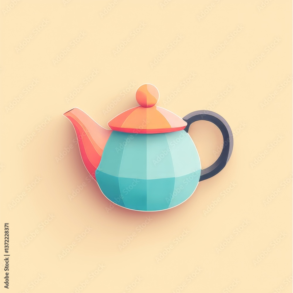 Generate modern and concise UI icon teapot designs and use nine colors ...