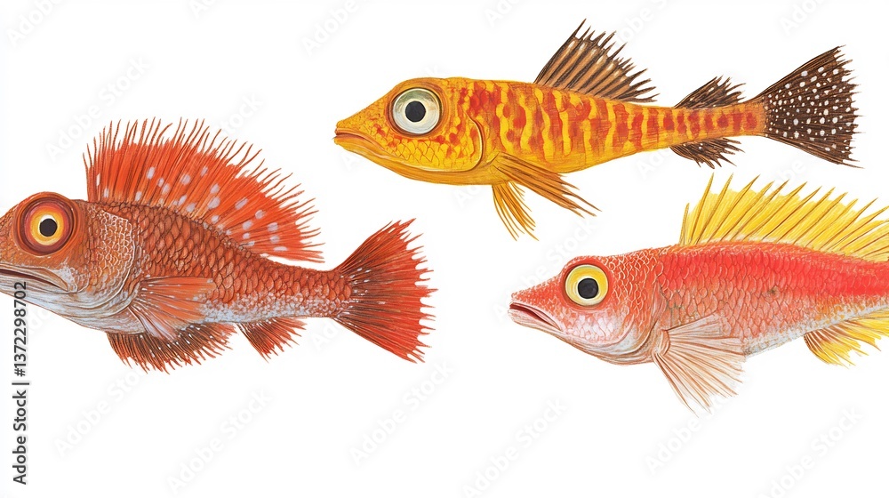 Evolution of ancient fish close up of how fish species have adapted and ...