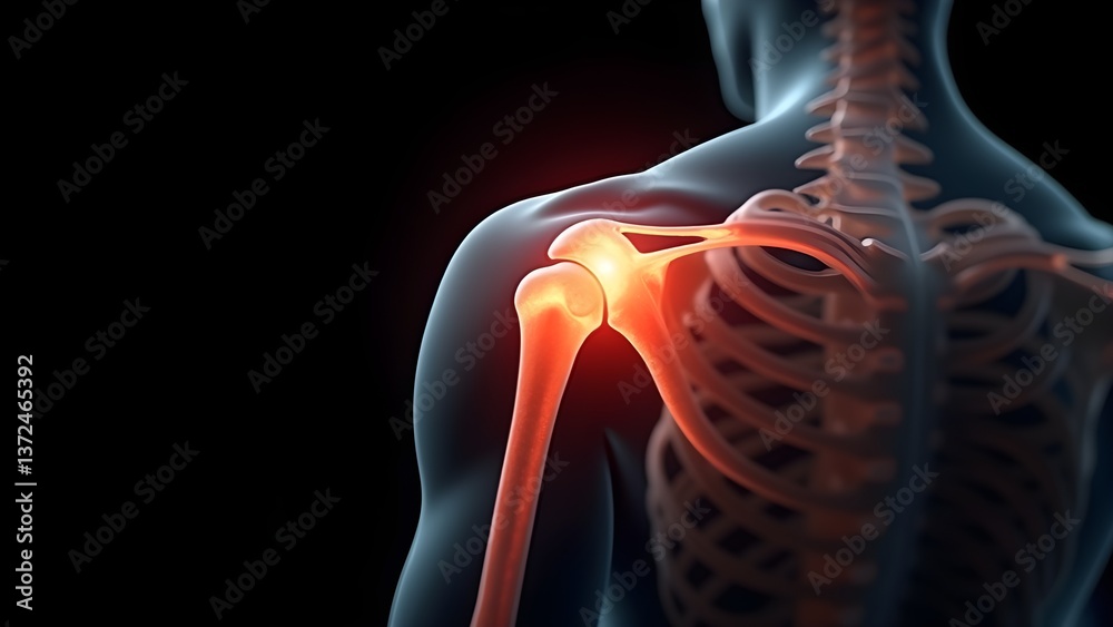 Stock-Foto „Illustration depicting shoulder pain and injury, focusing ...