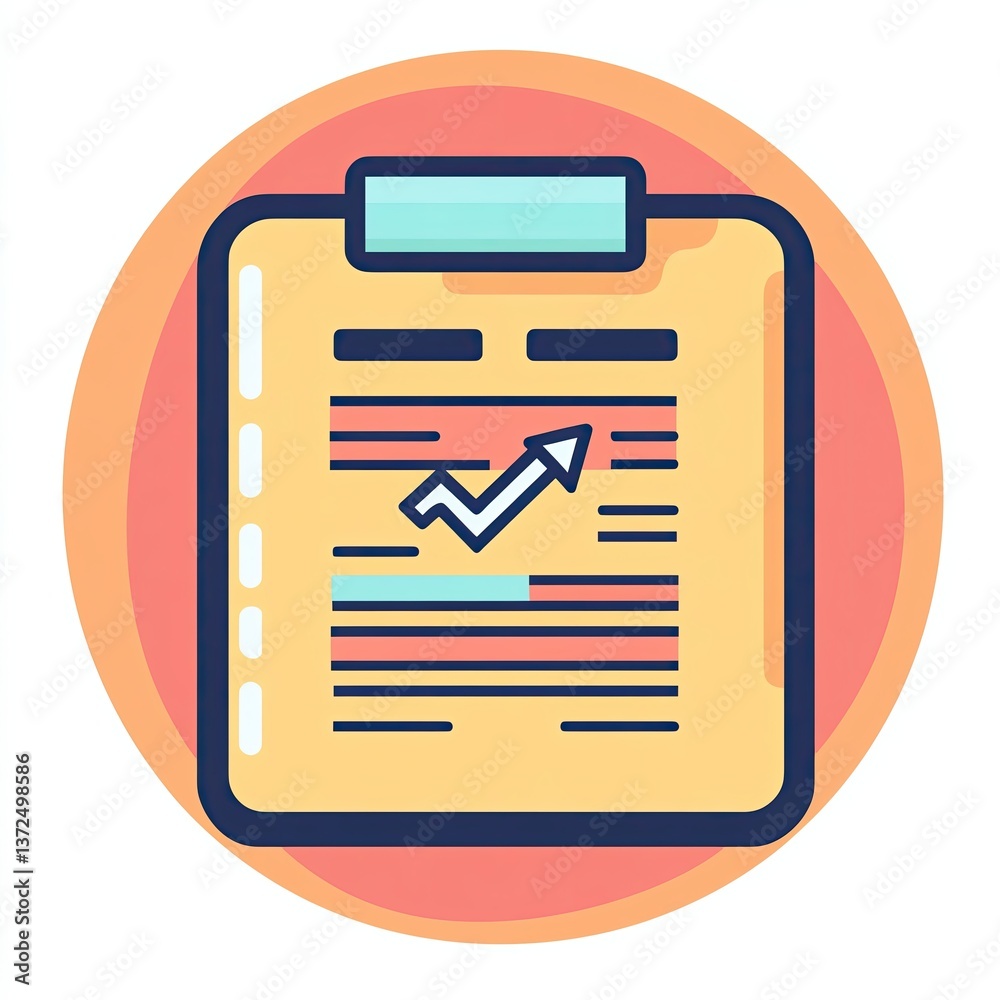 Digital checklist with graph for productivity. Stock Illustration ...