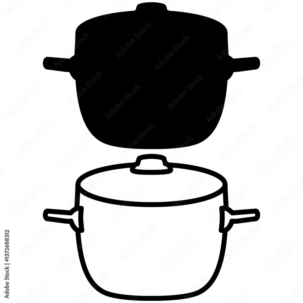 pan icon, simple flat style, illustration, logo sign symbol pictogram ...