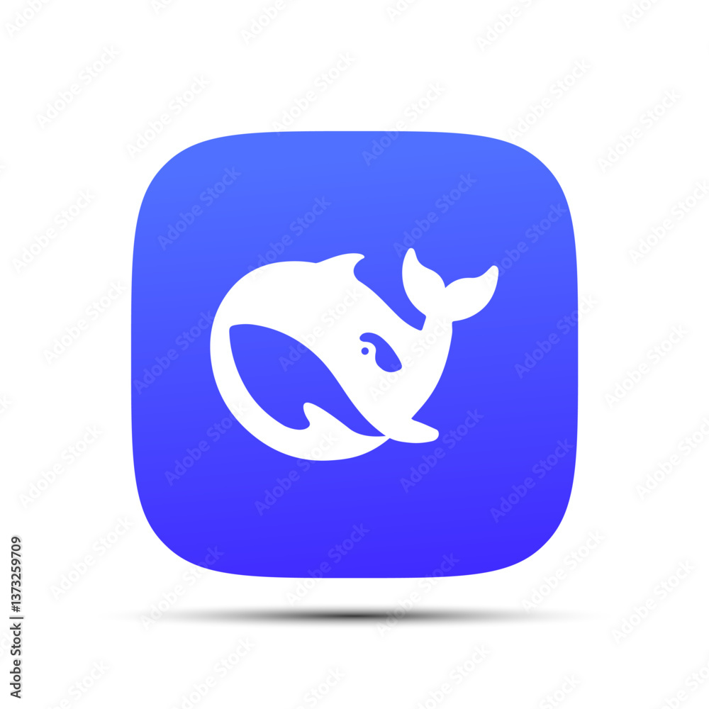 DeepSeek logo icon set. DeepSeek icon vector. DeepSeek button vector ...