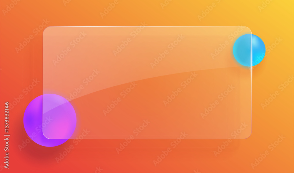 Glass window transparent presentation slide text box frame vector ...